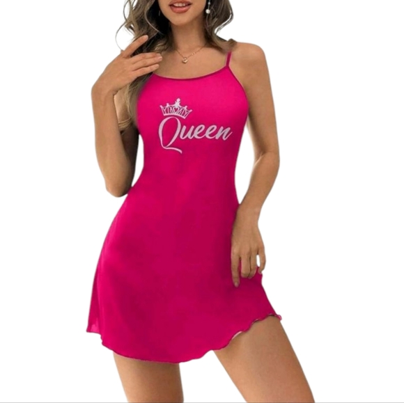 Intimates & Sleepwear | Pink Queen Crown Sleeveless Night Dress Womens ...